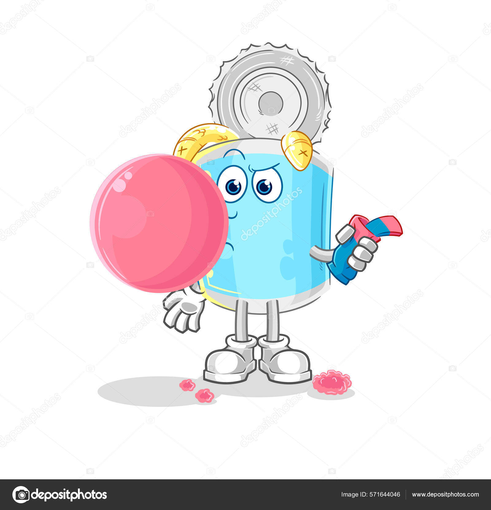 Canned Fish Chewing Gum Vector Cartoon Characte Stock Vector Image by ...