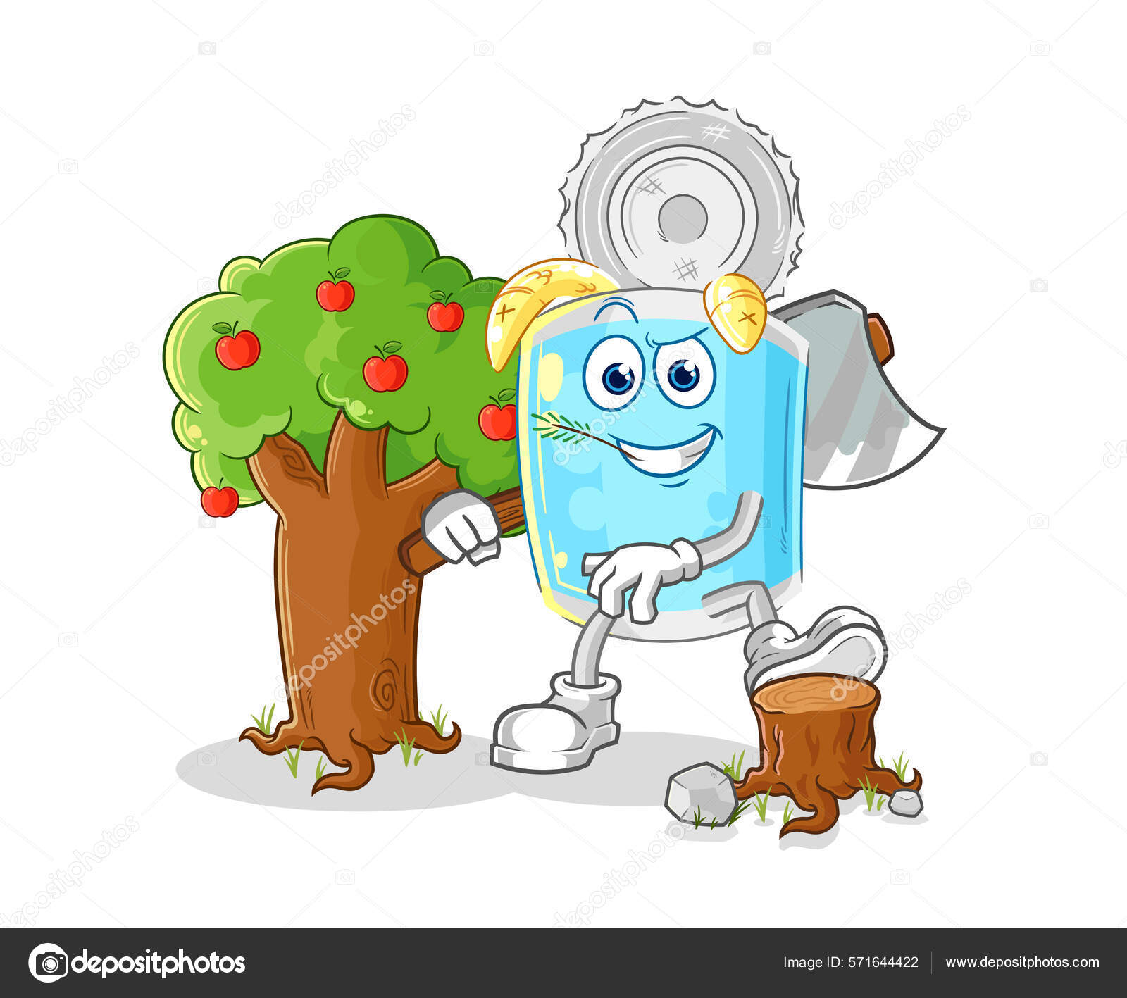 Canned Fish Carpenter Illustration Character Vecto Stock Illustration ...