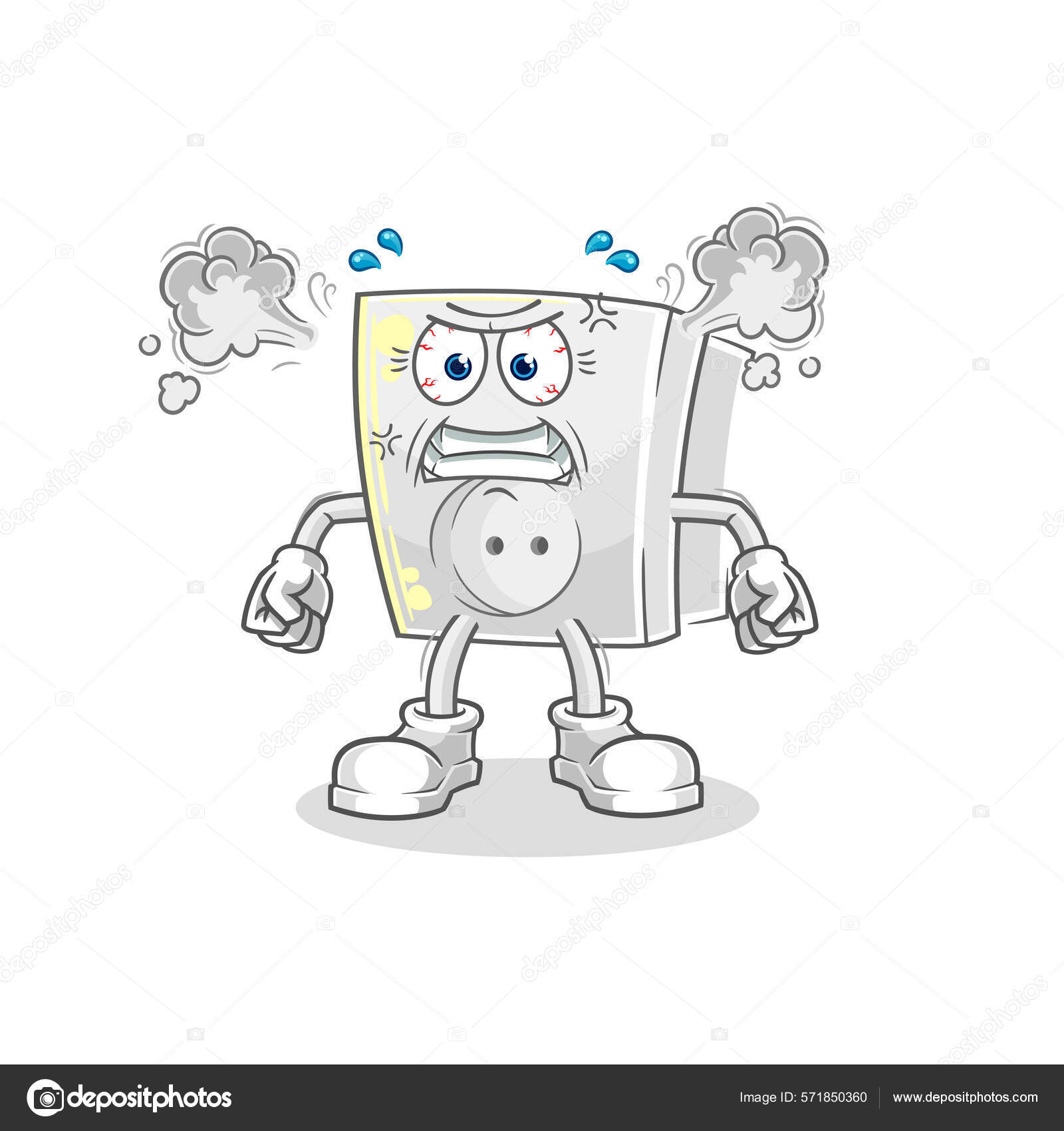 Electric Socket Very Angry Mascot Cartoon Vecto Stock Vector Image by ...