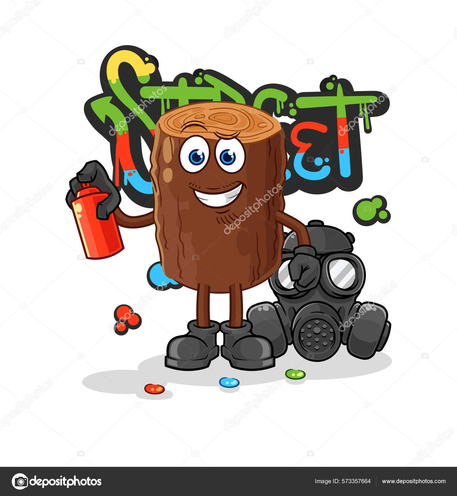 Log Graffiti Artist Vector Cartoon Characte Stock Vector by ©hariyusuf ...
