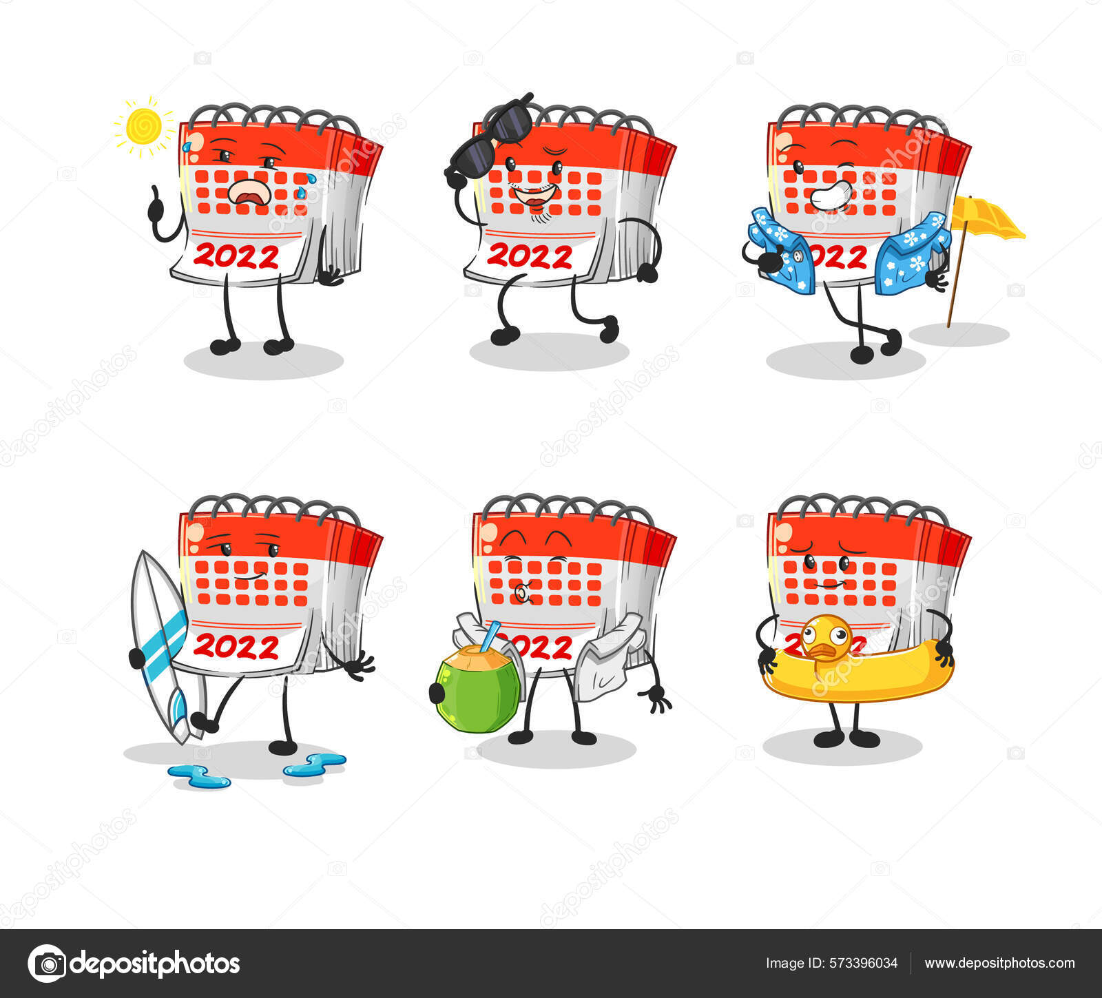 Calendar Holiday Character Cartoon Mascot Vecto Stock Vector by ...