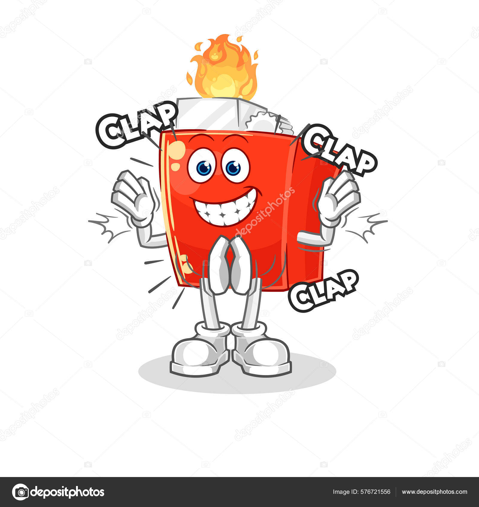 Lighter Applause Illustration Character Vector Vector de stock por ...