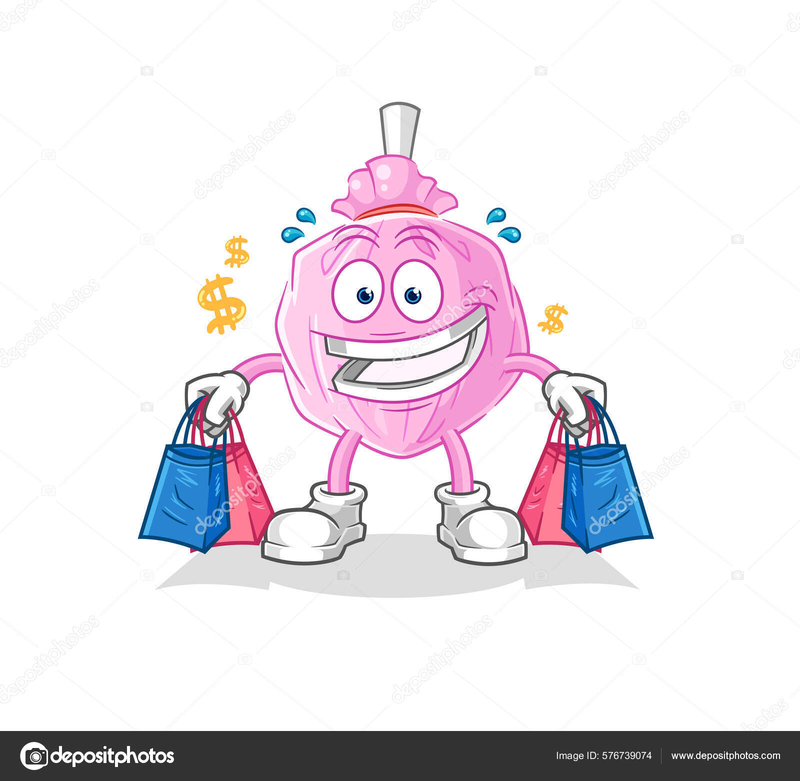 Cute Candy Shoping Mascot Cartoon Vector Stock Vector by ©hariyusuf.rap ...