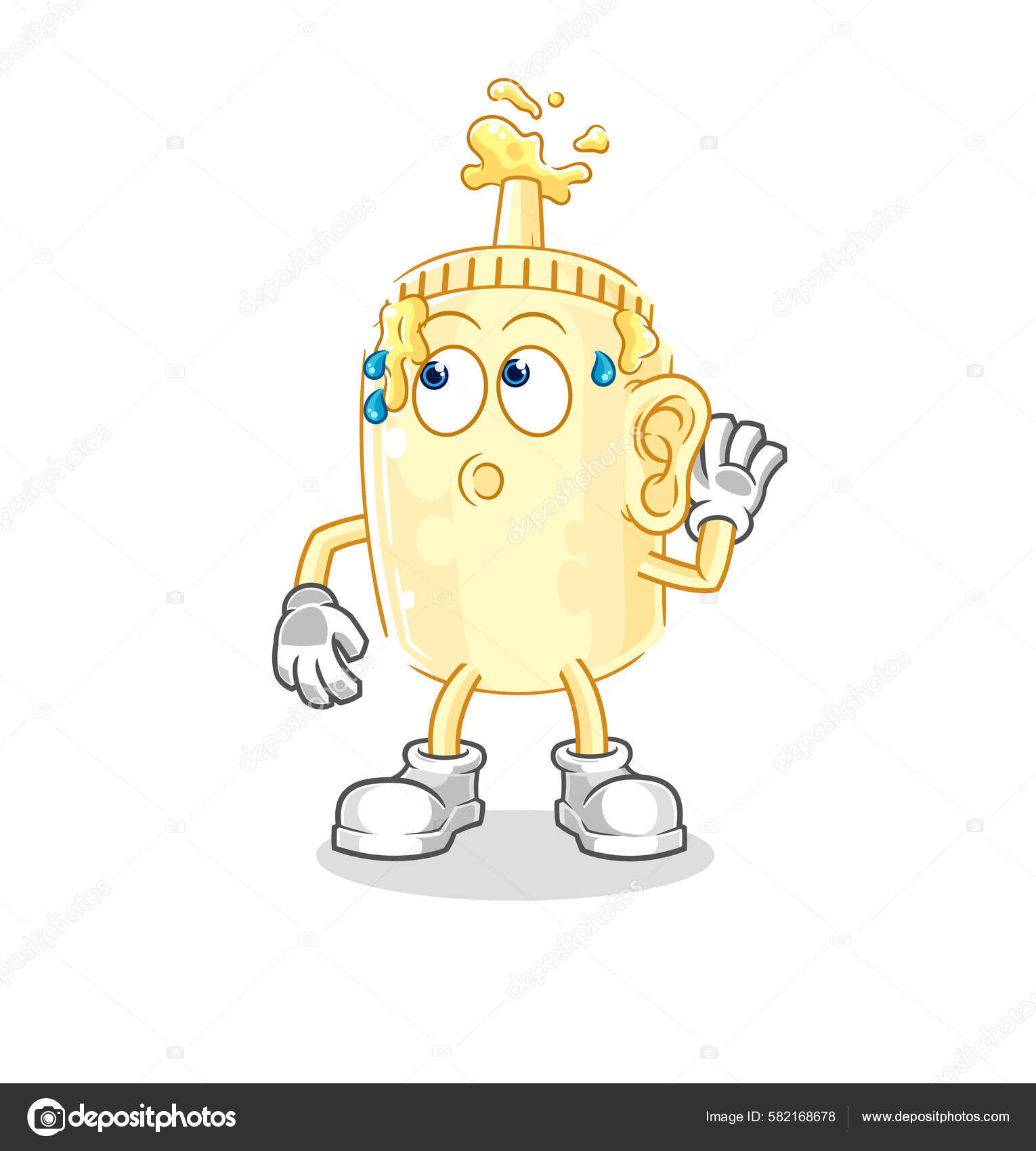 Eavesdropping Cartoon. Vector Illustration Of Couple Is Sitting On...