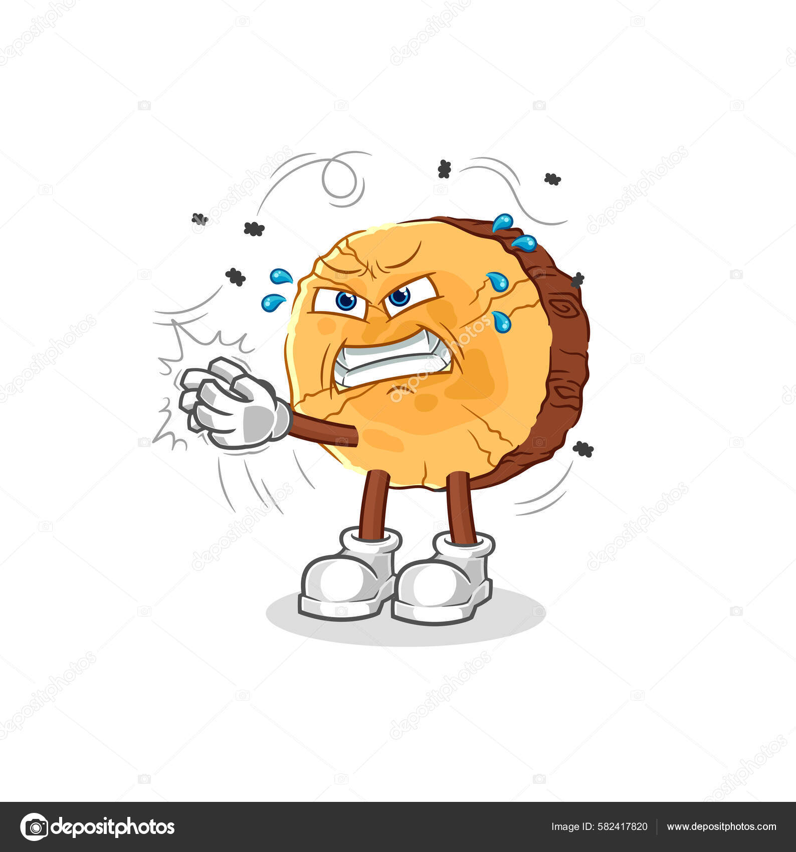 Log Swat Fly Character Cartoon Mascot Vecto Stock Vector by ©hariyusuf ...