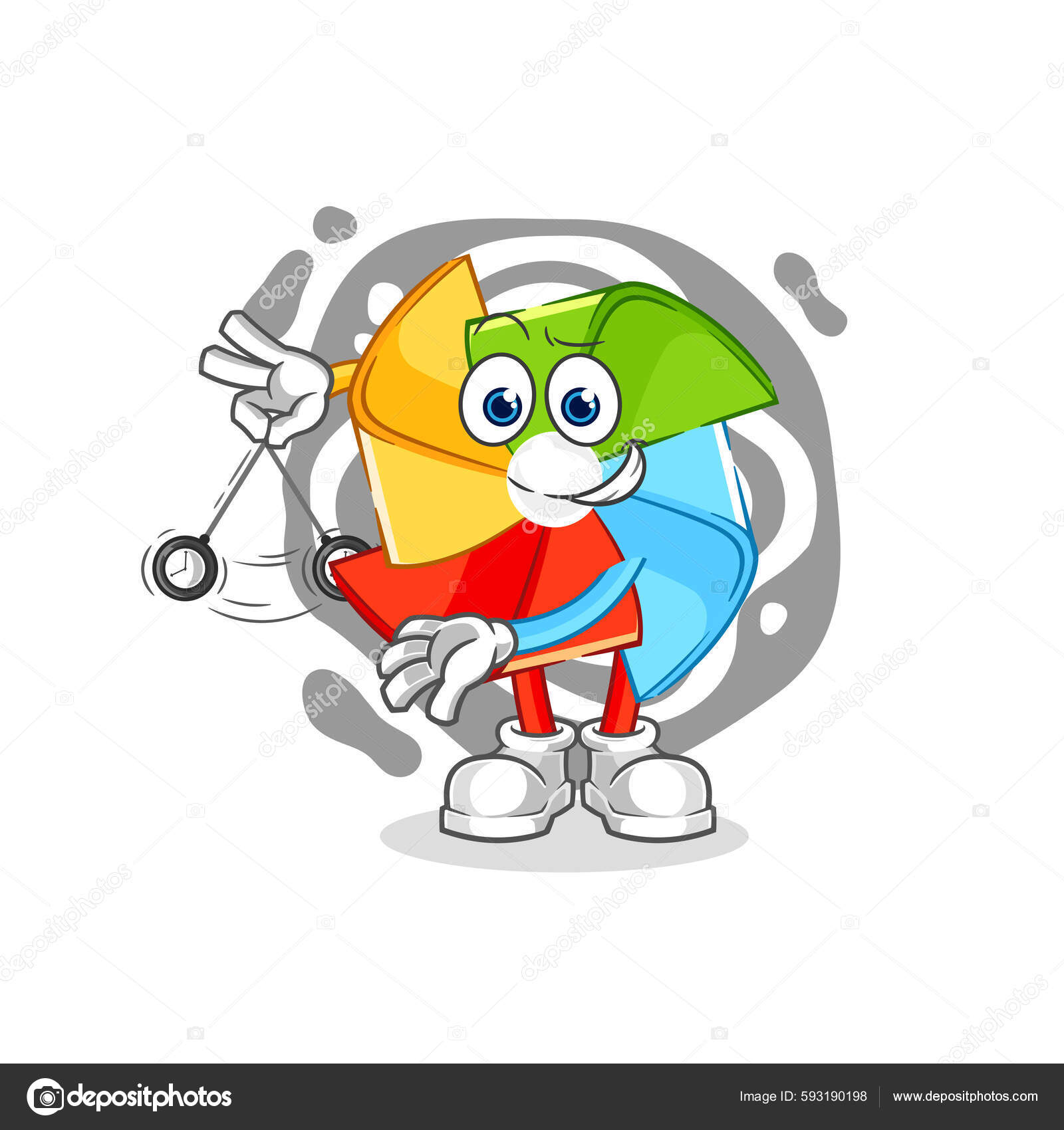 Paper Windmill Fallin Love Vector Cartoon Characte Stock Vector by ...