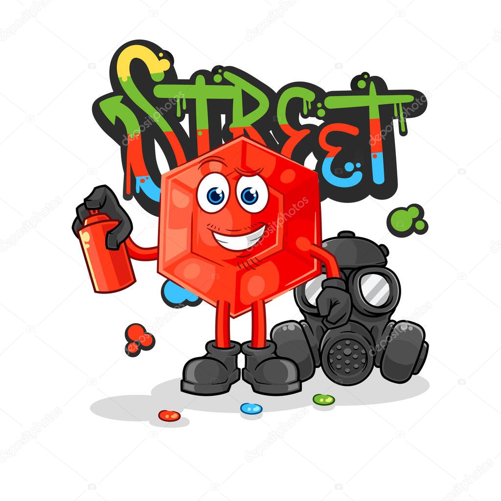 Ruby Graffiti Artist Vector Cartoon Characte - Grafica Vettoriale ...