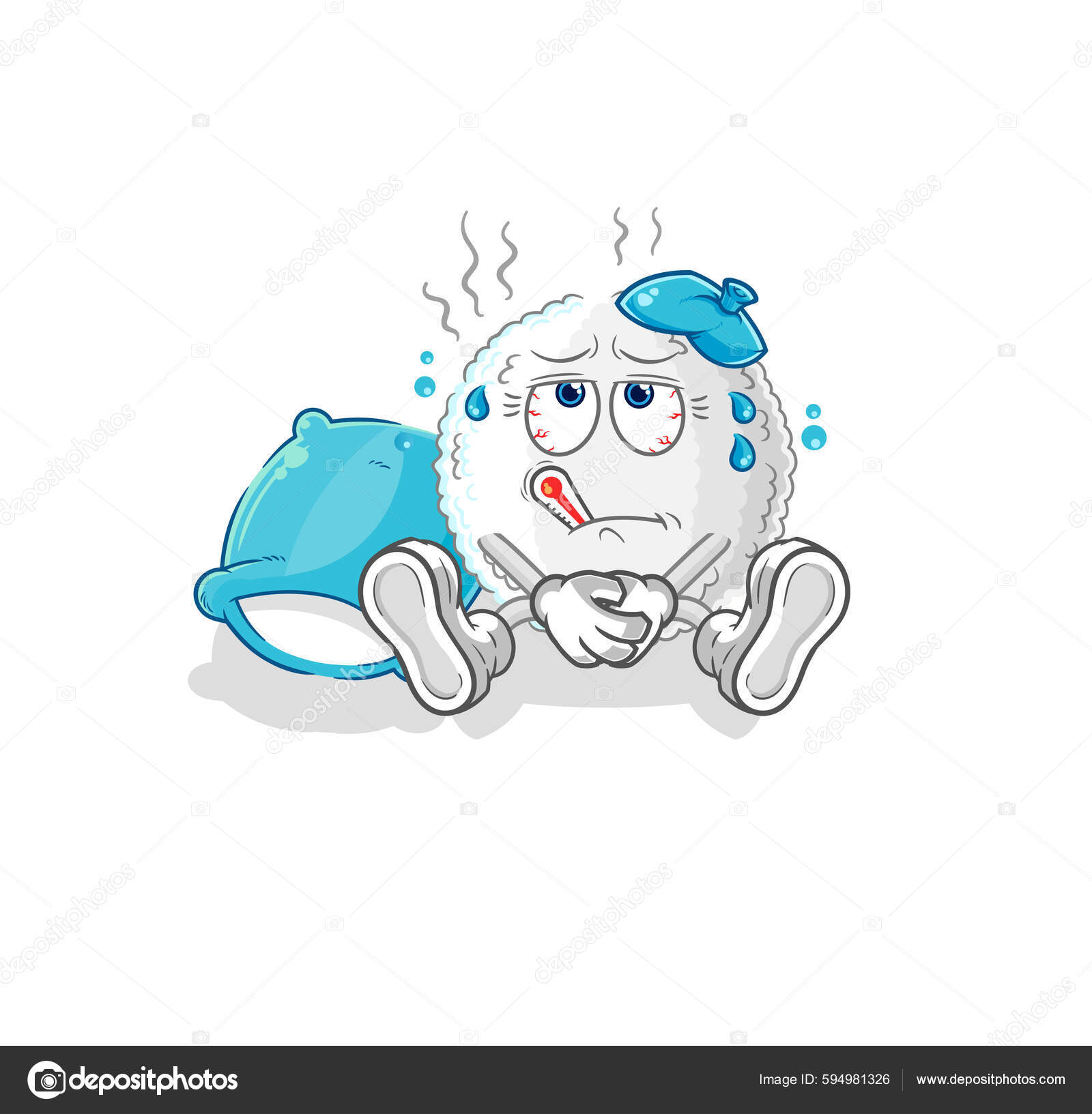 White Blood Sick Vector Cartoon Characte Stock Illustration by ...