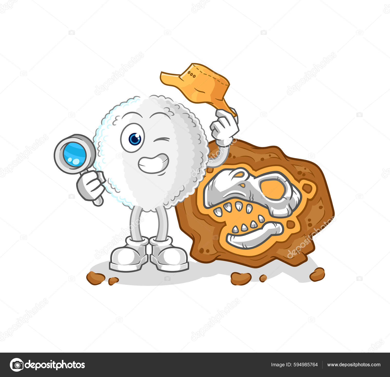 White Blood Archaeologists Fossils Mascot Cartoon Vecto Stock Vector ...