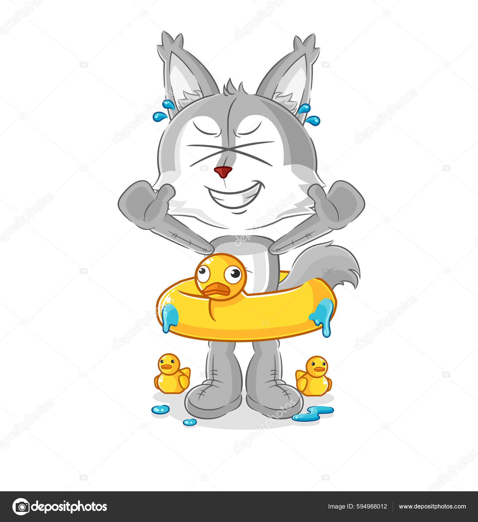 Wolf Duck Buoy Cartoon Cartoon Mascot Vecto Stock Vector by ©hariyusuf ...