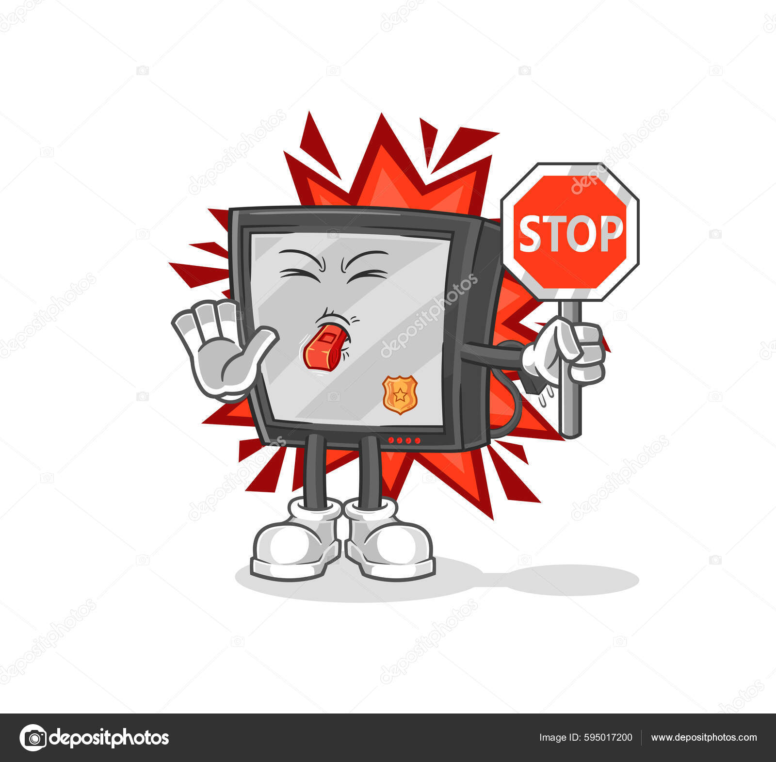 Image vectorielle Holding Stop Sign Cartoon Mascot Vecto par ©hariyusuf.rap.gmail.com - 595017200