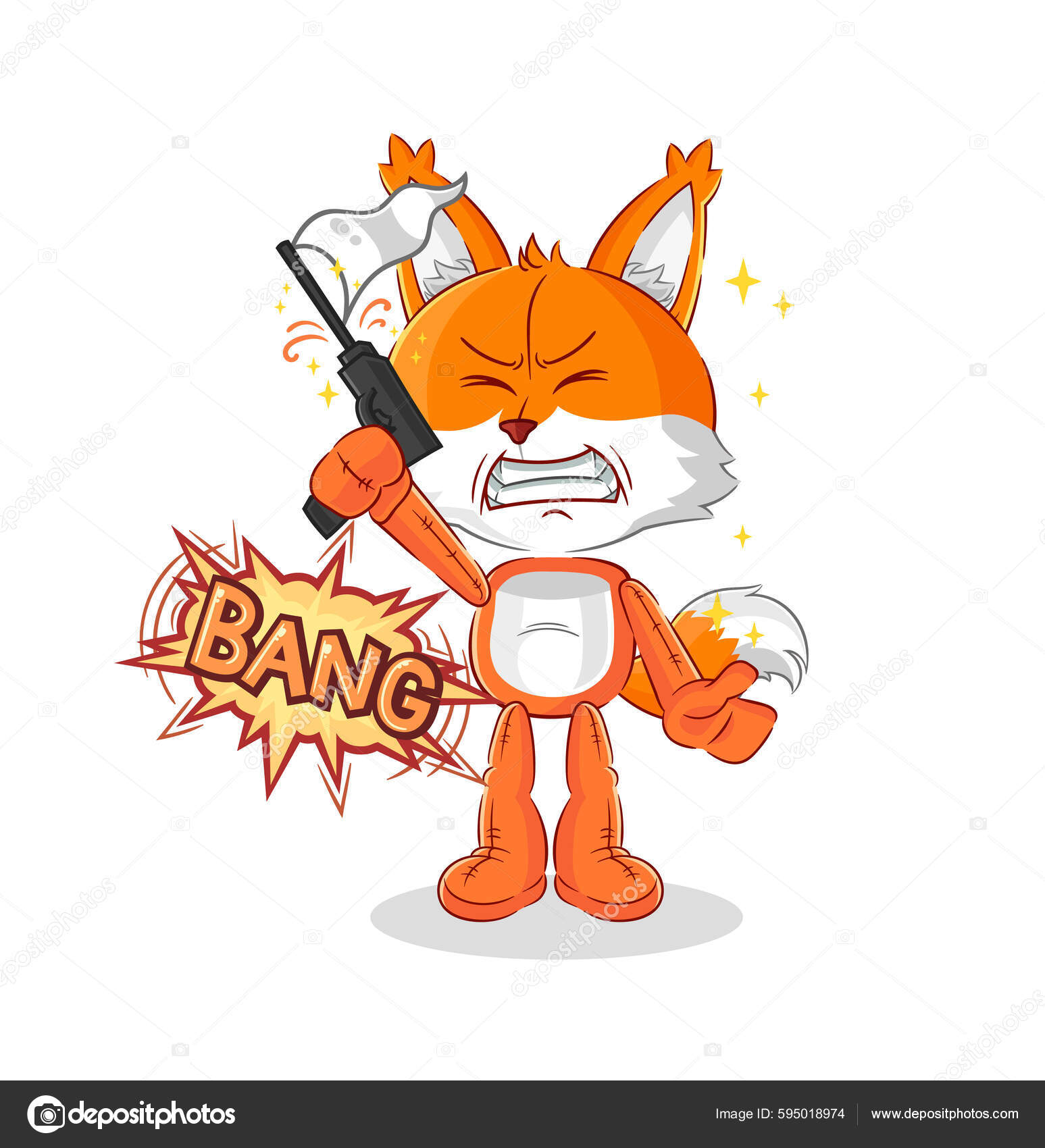 Fox Warning Shot Mascot Cartoon Vecto Stock Vector by ©hariyusuf.rap ...