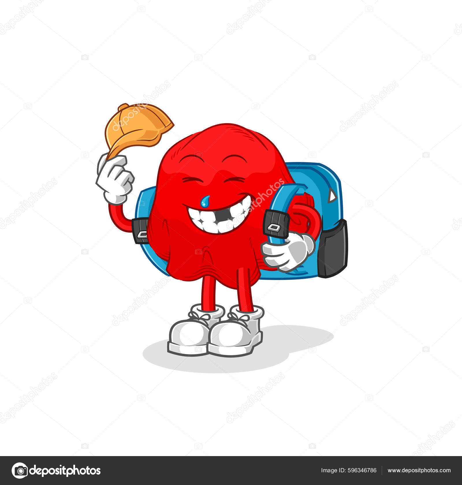 Red Cloth Goes School Vector Cartoon Characte Stock Vector by ...