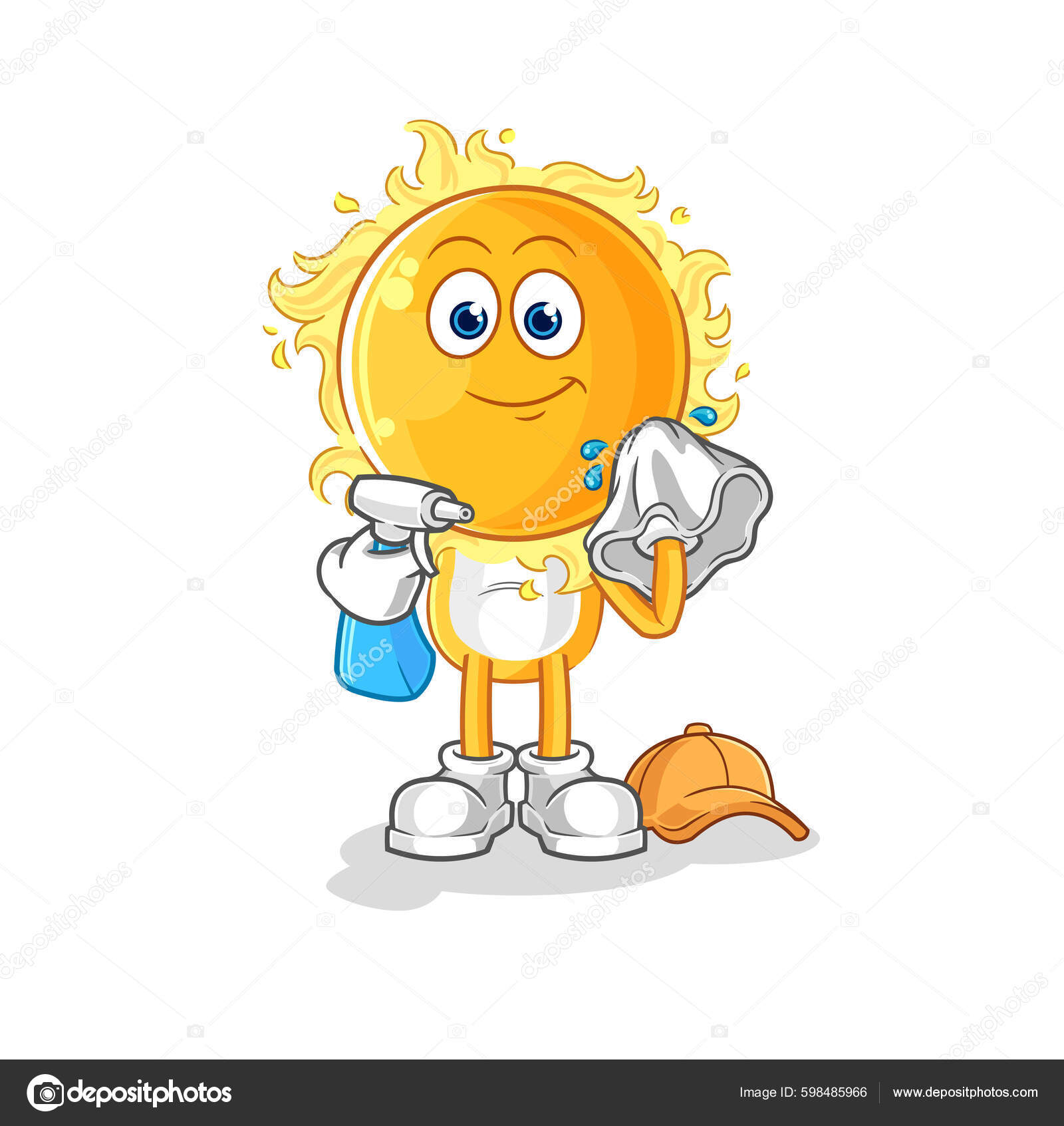 Sun Cleaner Vector Cartoon Characte Stock Vector by ©hariyusuf.rap ...