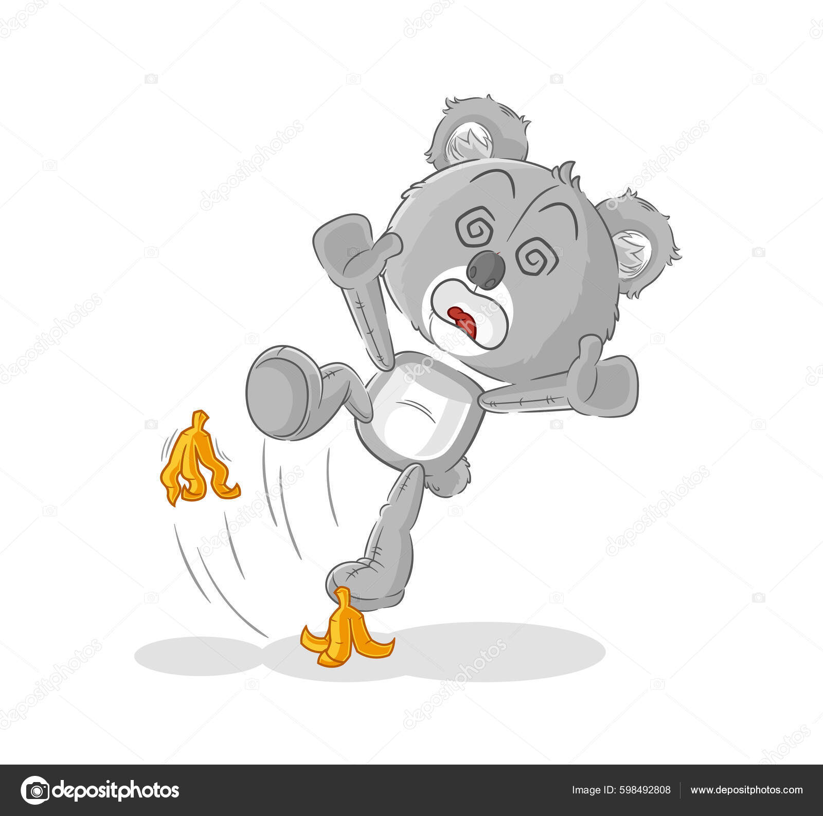 Koala Slipped Banana Cartoon Mascot Vecto Stock Vector by ©hariyusuf ...