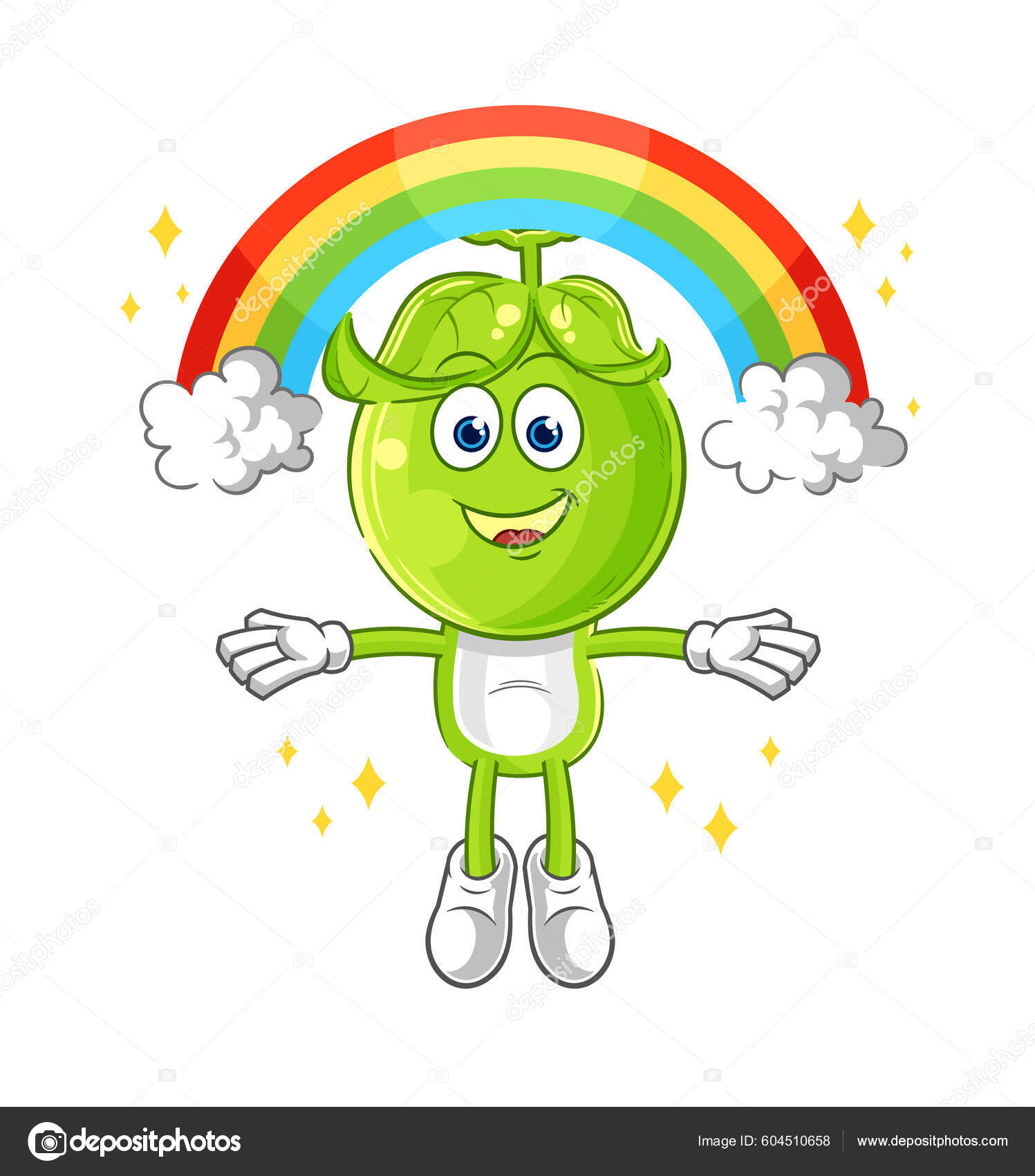 Pea Head Rainbow Cartoon Vecto Vector de stock por ©hariyusuf.rap.gmail ...