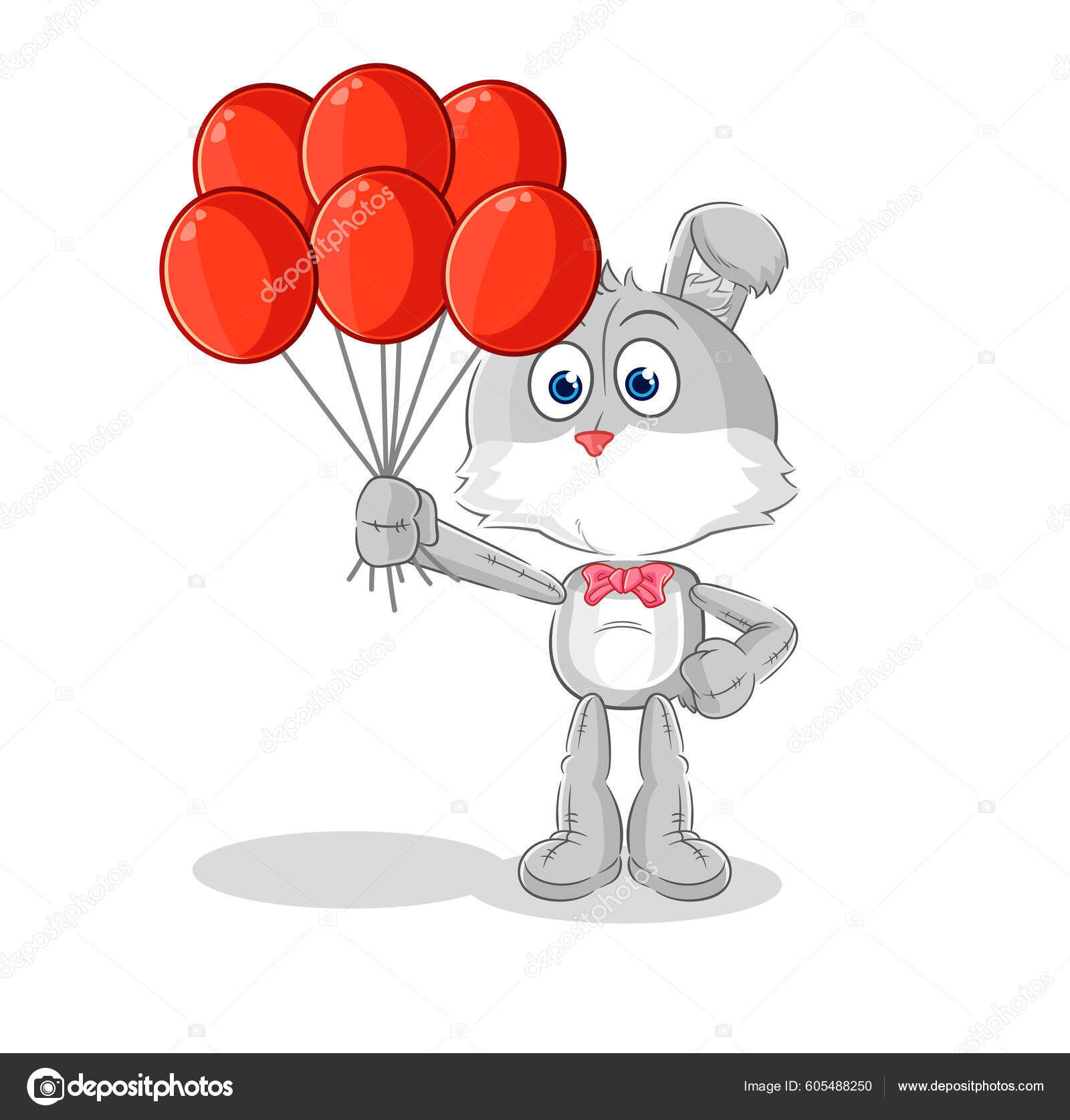 Rabbit Clown Balloons Vector Cartoon Characte Stock Vector by ...