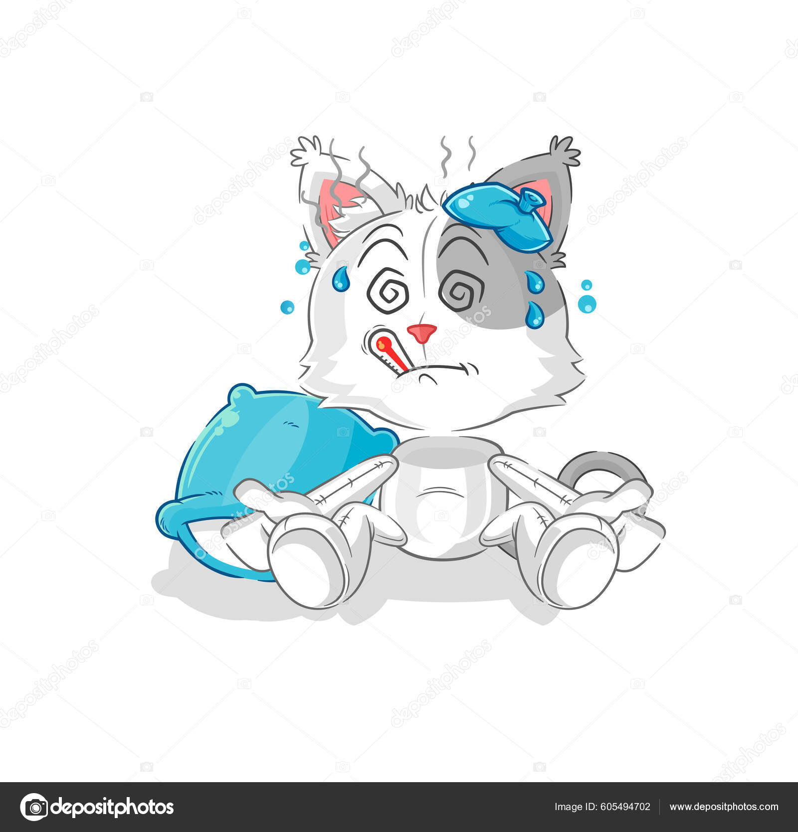 Cat Sick Vector Cartoon Characte Vector de stock por ©hariyusuf.rap ...