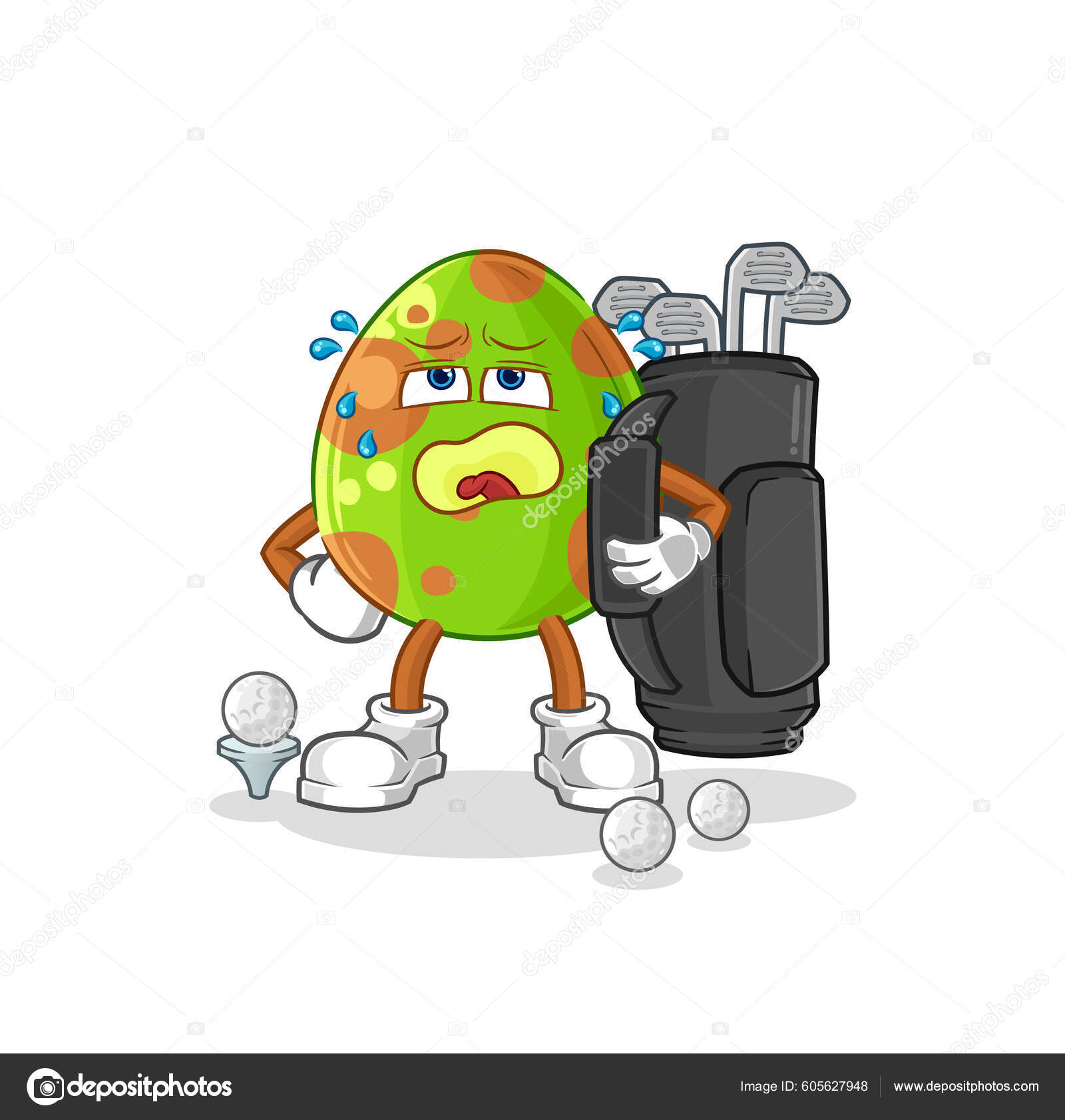 Dinosaur Egg Golf Equipment Cartoon Mascot Vecto Stock Vector by ...