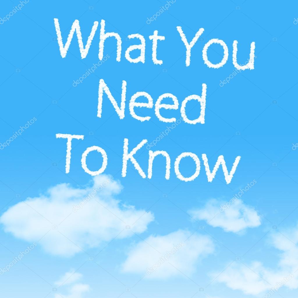 What You Need To Know cloud icon with design on blue sky background ...