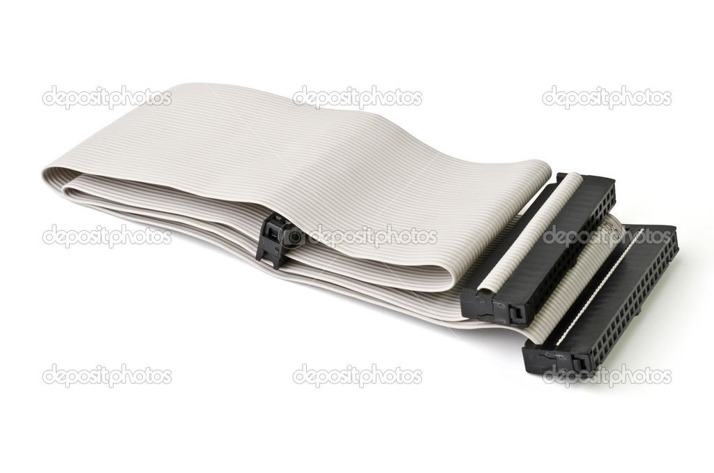 Connectors cable ATA and IDE interface for computer, isolated ov Stock ...