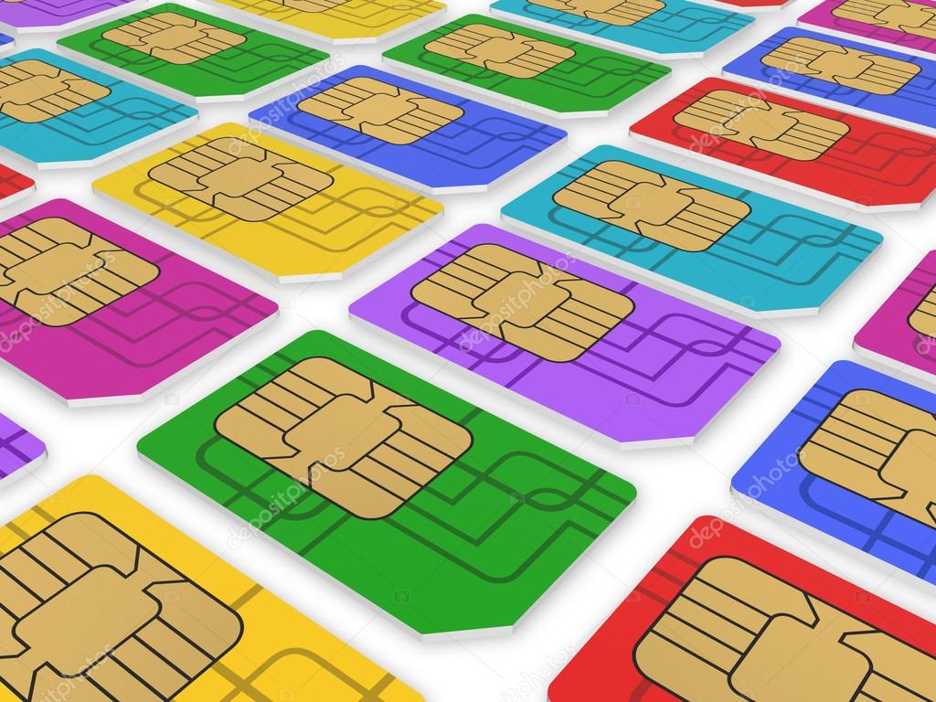Multi colored SIM cards Stock Photo by ©Dmitrydesign 46863629