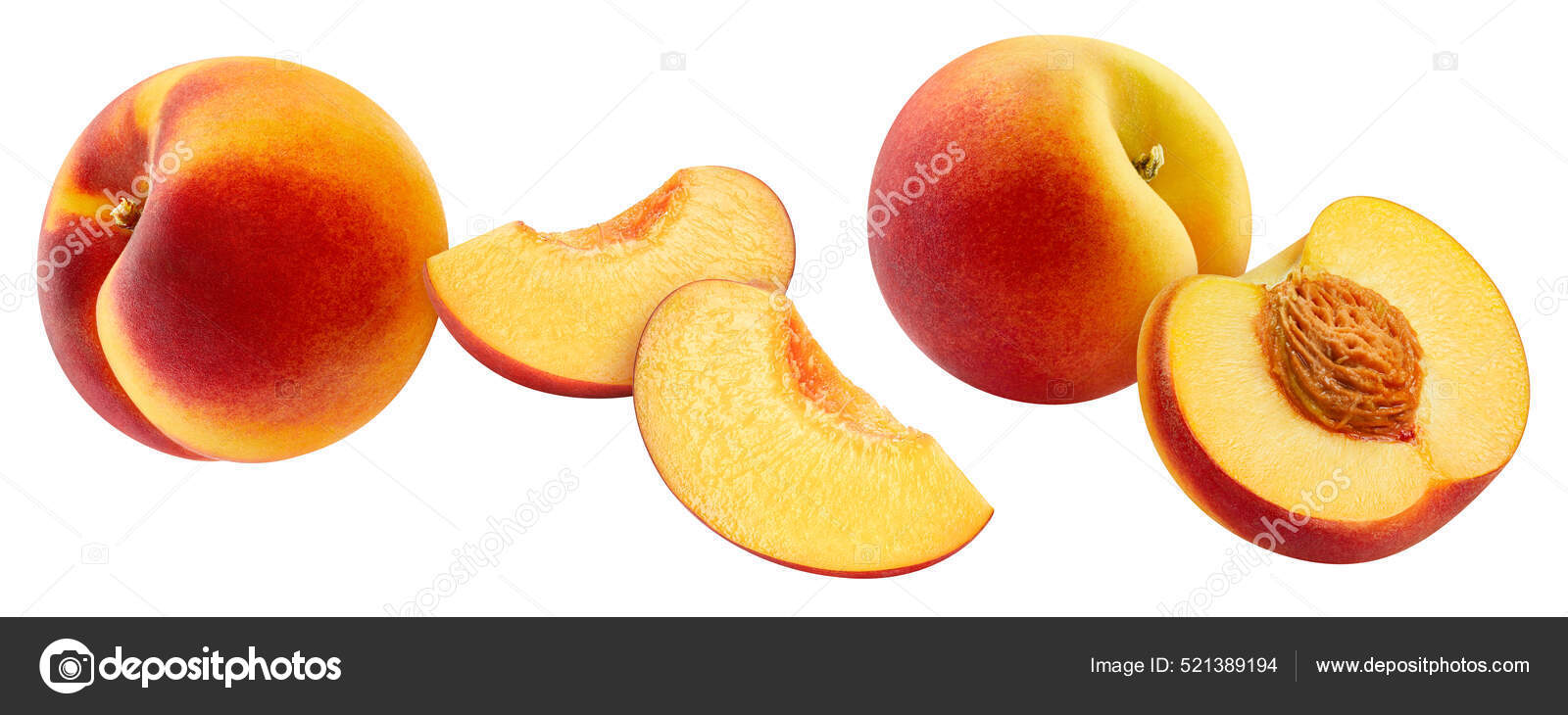 Flying Peach Isolated White Background Fresh Peach Clipping Path Peach ...