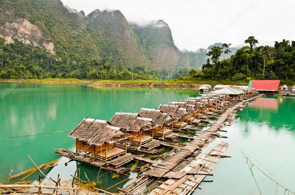 Bamboo floating resort Stock Photo by ©yongkiet 40984415
