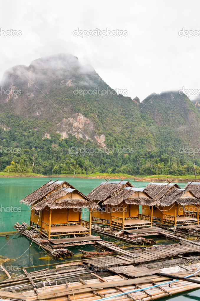 Bamboo floating resort Stock Photo by ©yongkiet 40984995