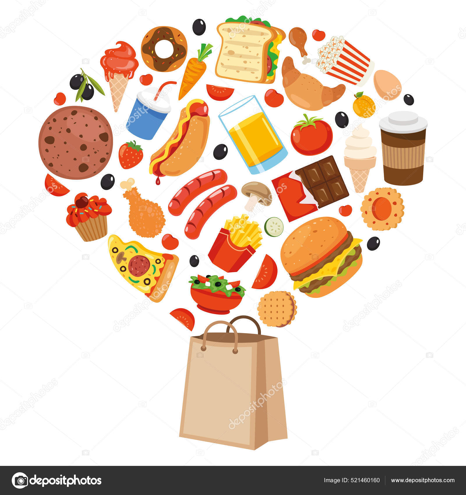 Set Various Delicious Foods Stock Illustration by ©yusufdemirci #521460160 Set Various Delicious Foods Stock Illustration by ©yusufdemirci #521460160
