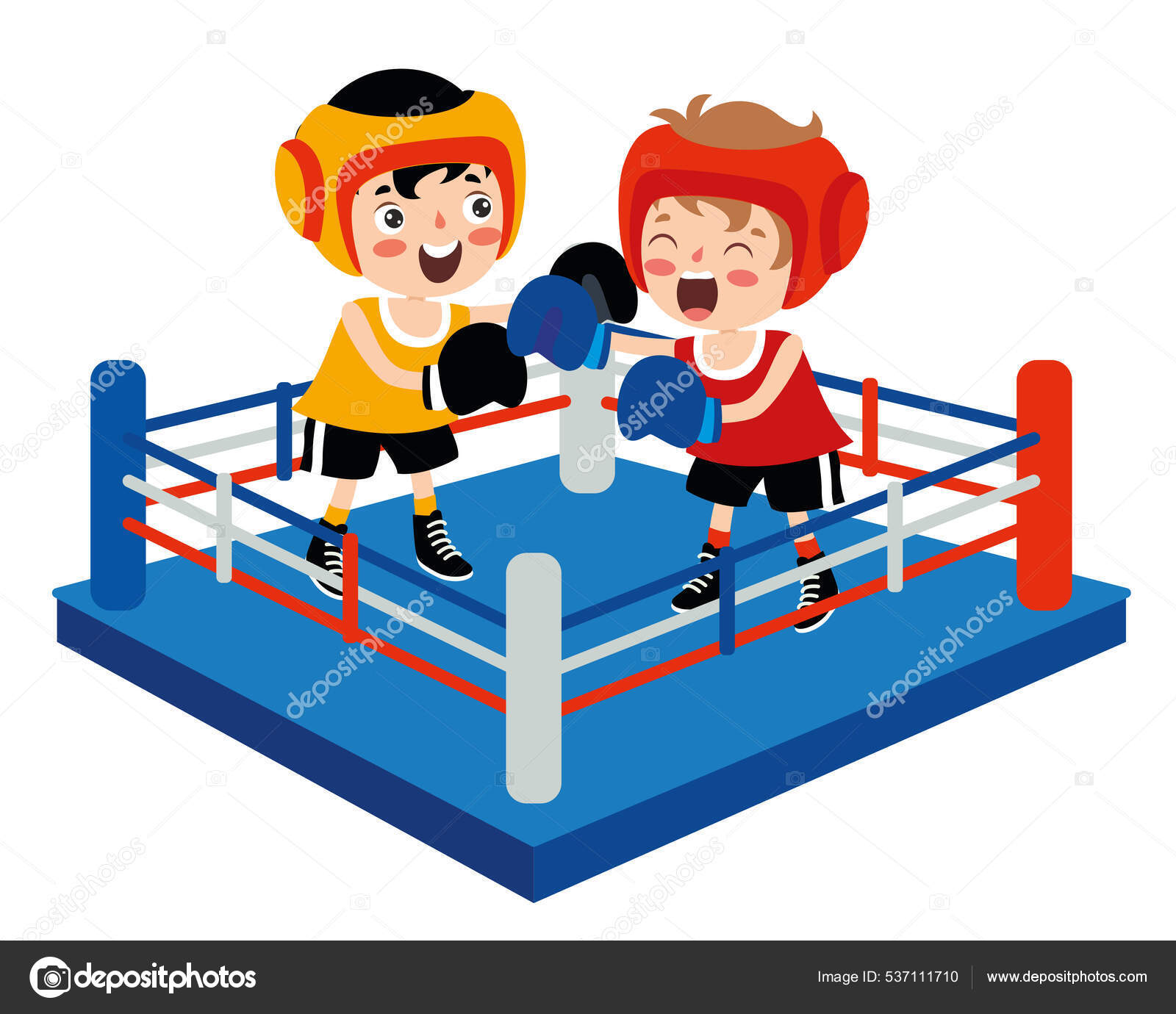 Bokswedstrijd Cartoon