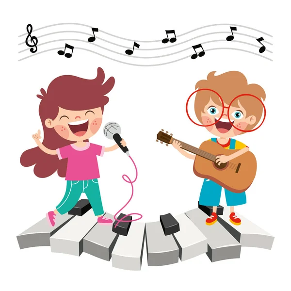 Funny Cartoon Kids Playing Music Stock Vector Image by ©yusufdemirci ...