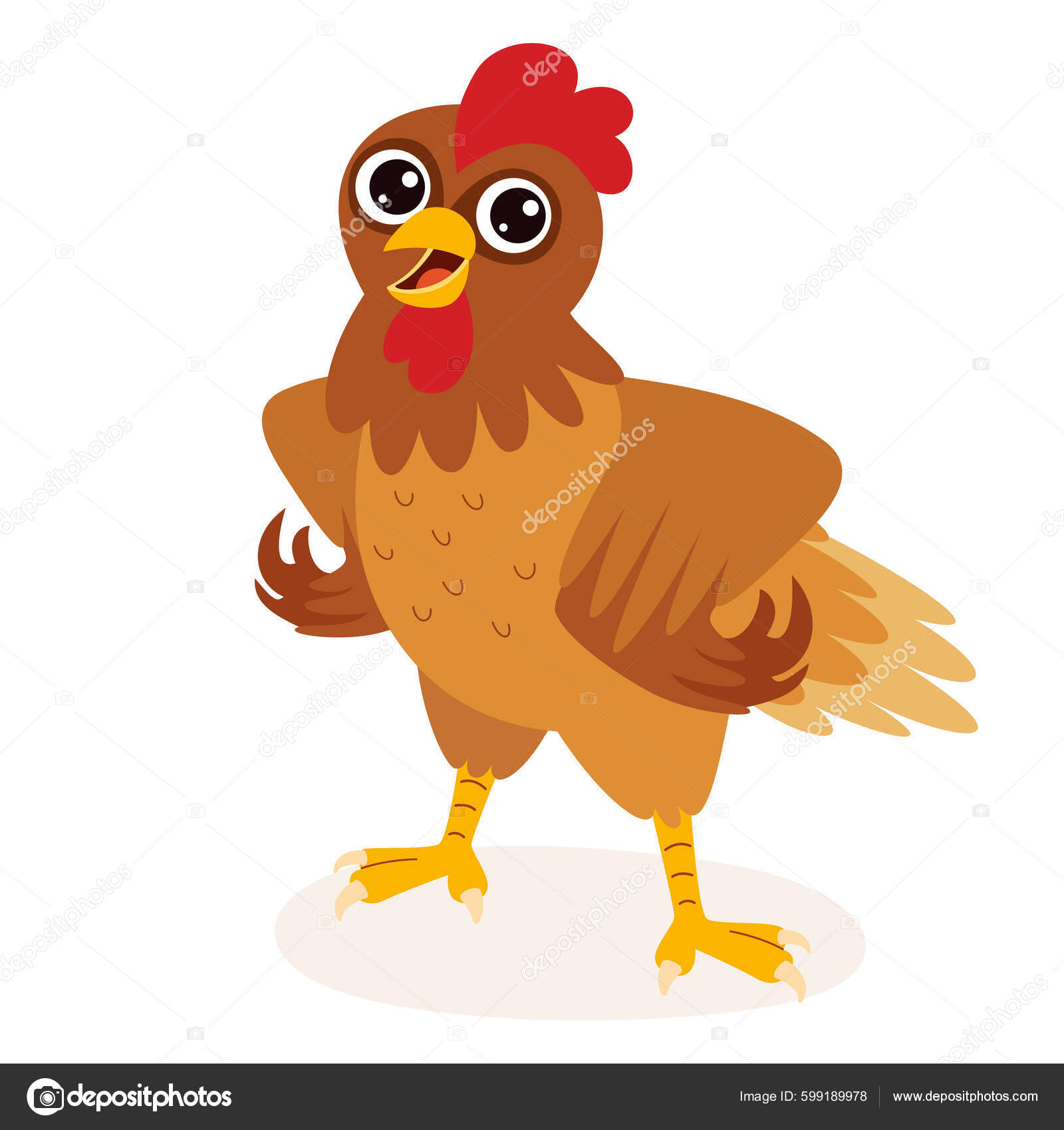 Cartoon Drawing Chicken Character Vector de stock #599189978 de ...
