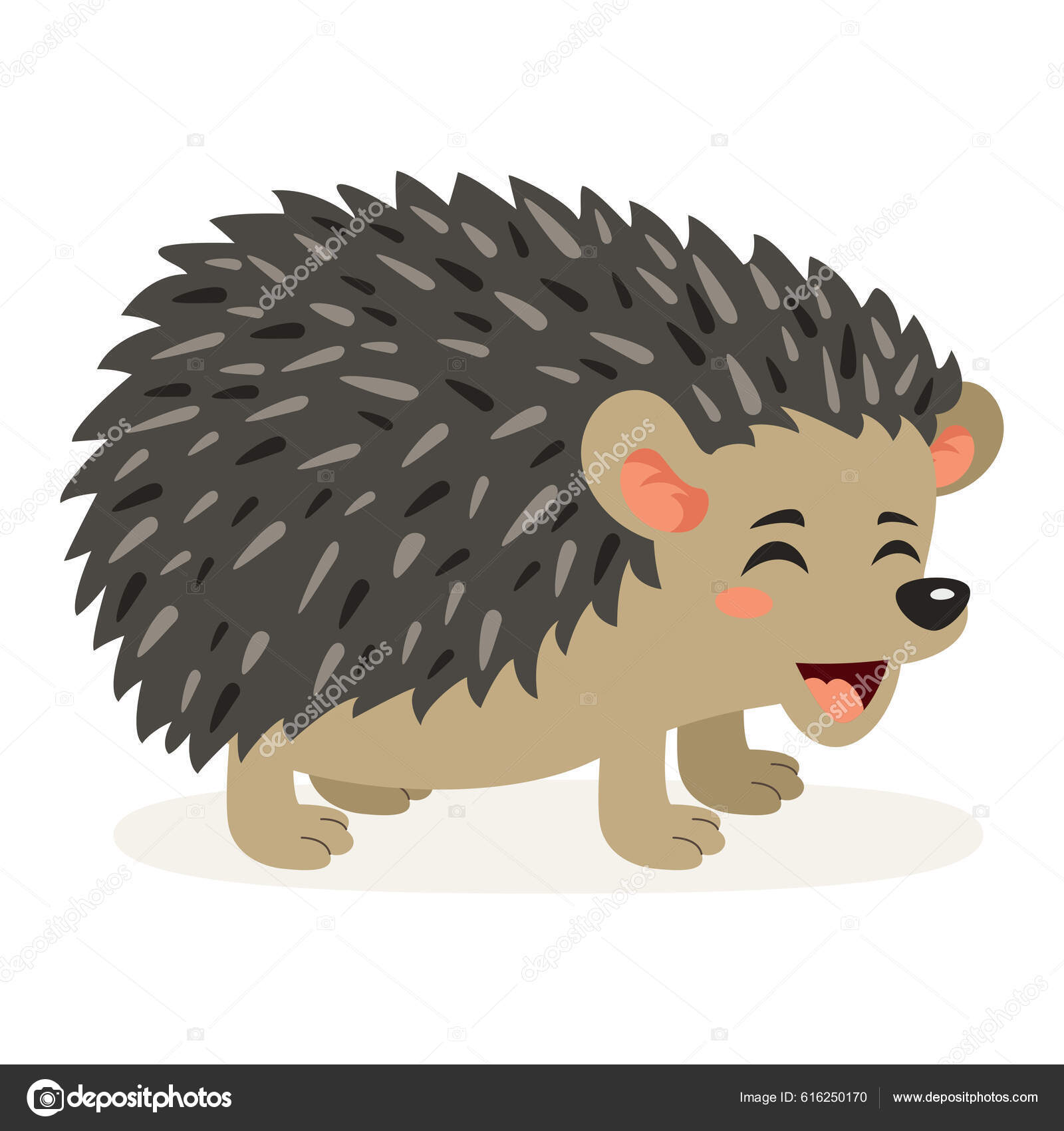 Ilustración Dibujos Animados Erizo Vector de stock #616250170 de ...