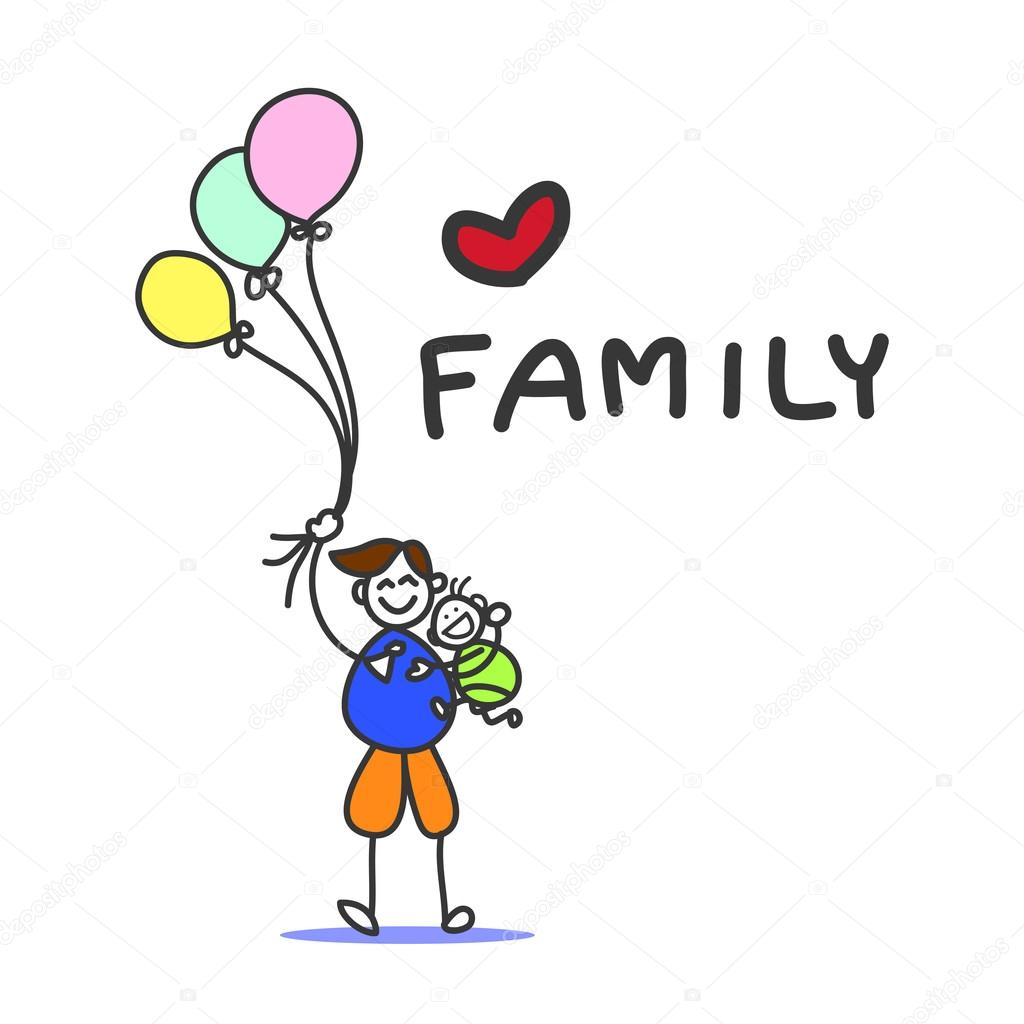 Hand drawing cartoon happy family Stock Vector Image by ©atthameeni ...