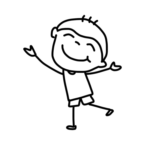 Hand drawing happy cute boys line art Stock Illustration by ©atthameeni ...