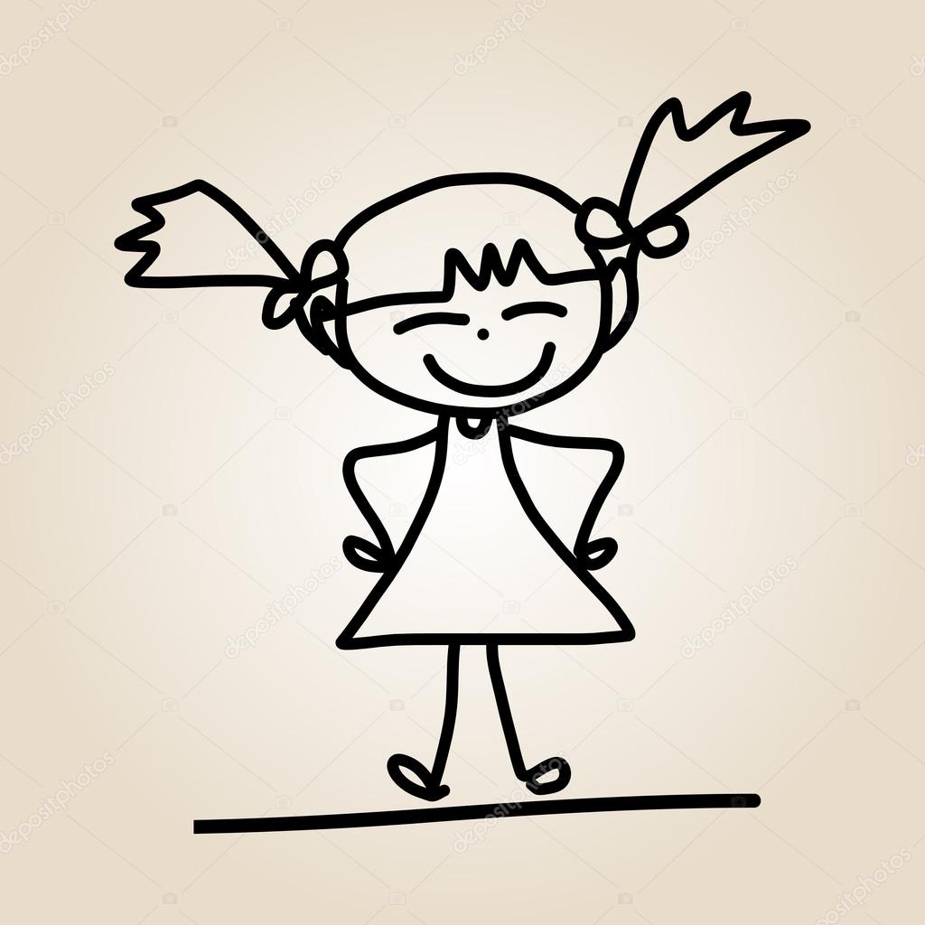 Hand drawing cartoon happy kids Stock Vector by ©atthameeni 37109021