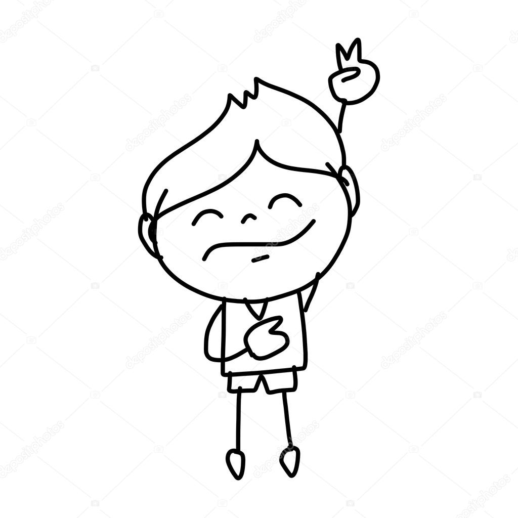 Hand drawing cartoon happy kids Stock Vector Image by ©atthameeni #37217329