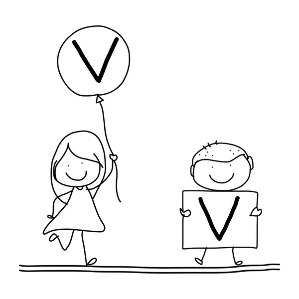 V sign drawing Vector Art Stock Images | Depositphotos