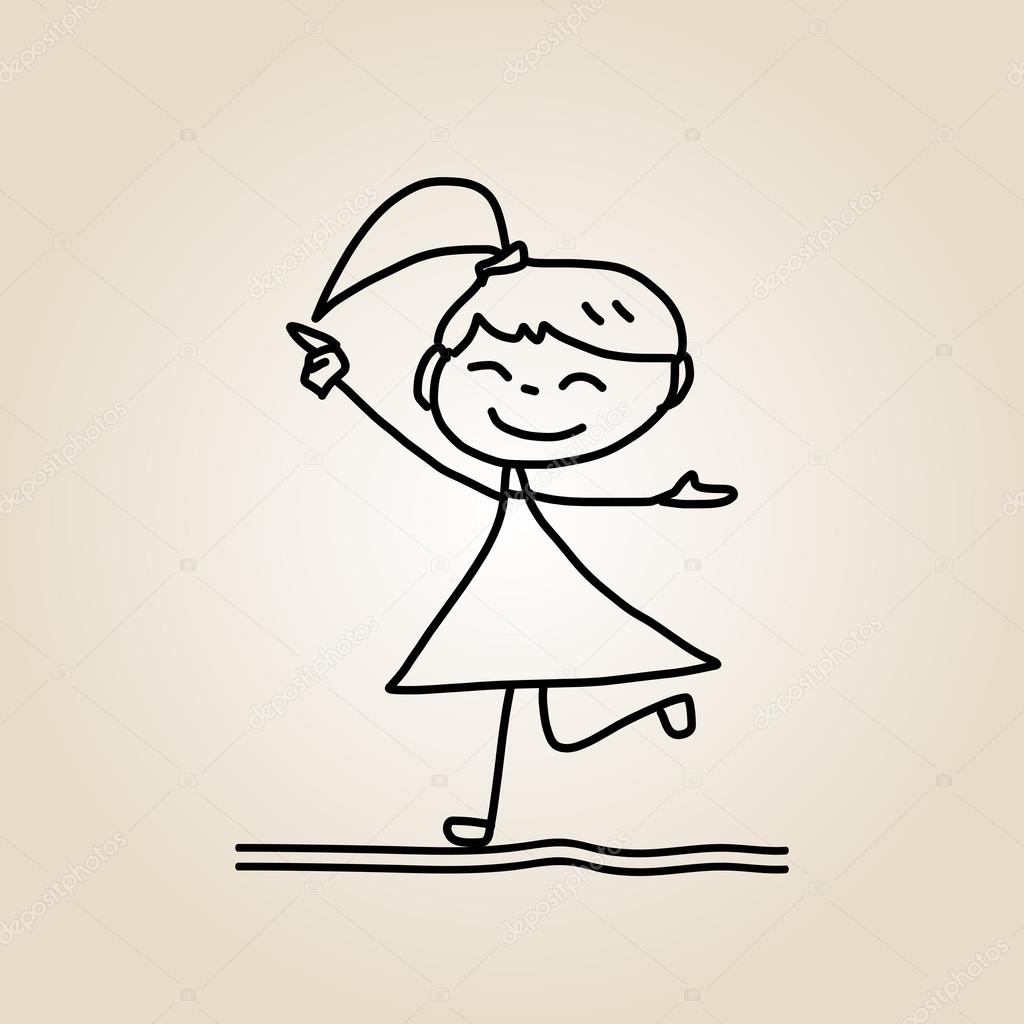 Hand drawing kid Stock Vector by ©atthameeni 47606869