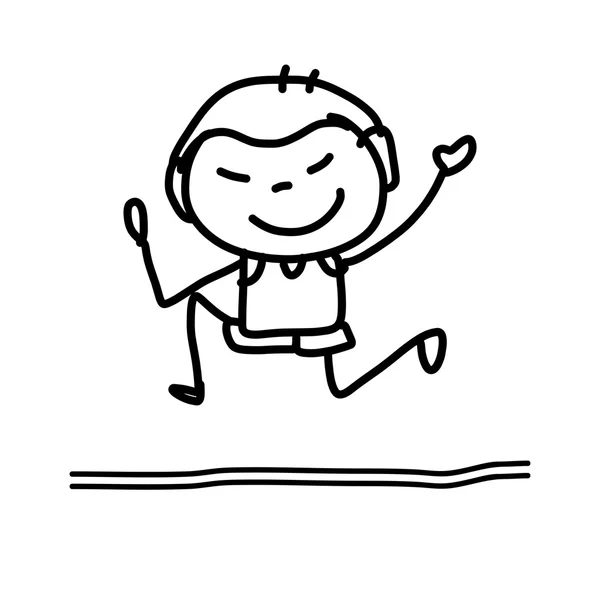 Hand drawing happy cute boys line art Stock Illustration by ©atthameeni ...