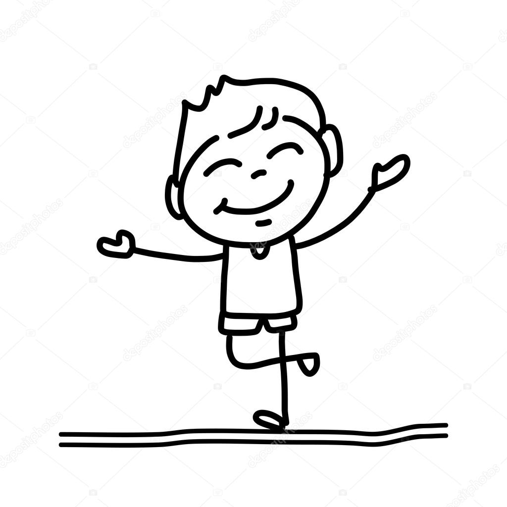 Hand drawing happy kids Stock Vector by ©atthameeni 48848071