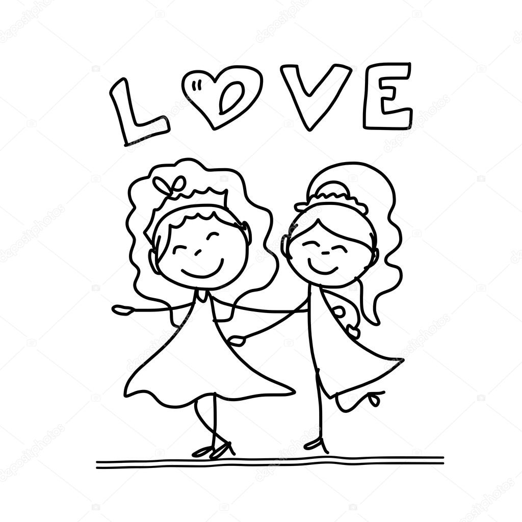 Cartoon Same Sex Couple Wedding Stock Illustration By ©atthameeni 49020497