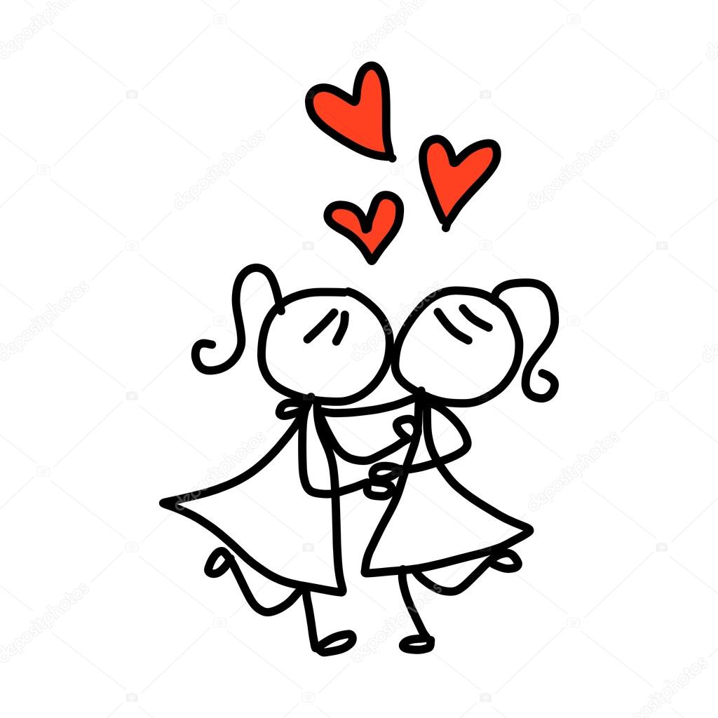 Dessin Animé Même Sexe Couple Mariage Image Vectorielle Par Atthameeni