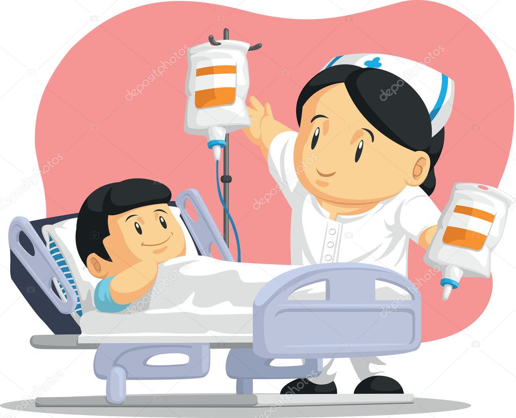 Dibujos animados de enfermera ayuda a paciente infantil — Vector de ...