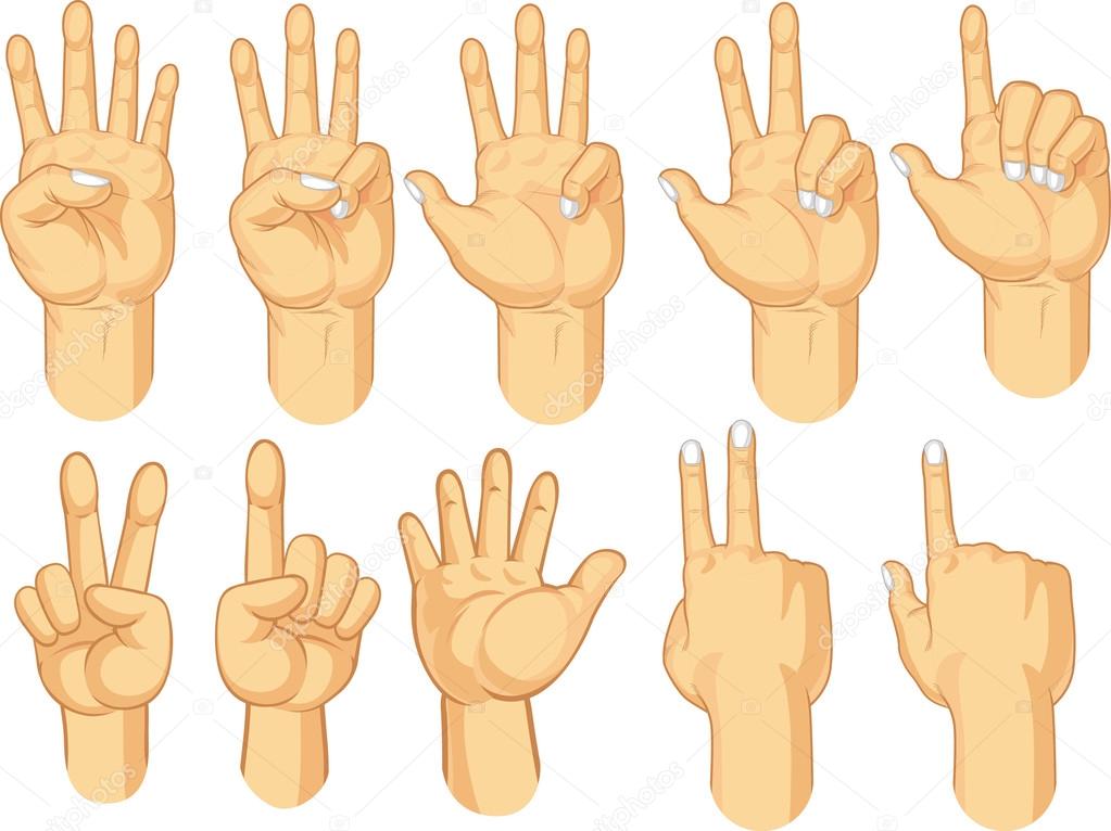 Hand Sign Collection - Counting Gestures Stock Vector by ©BluezAce 51450495
