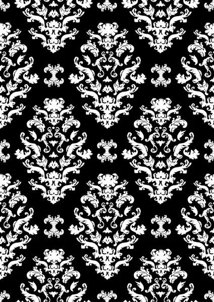 Seamless White and Black Damask Vector — Stock Vector © ingesche #12402255