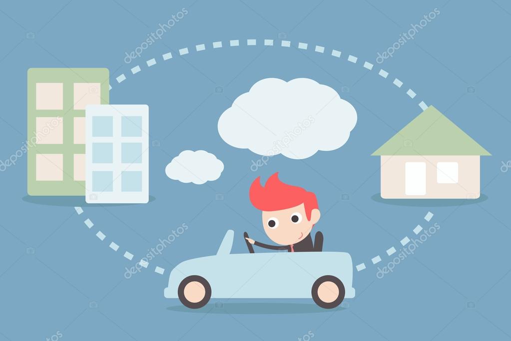 Man driving to office Stock Vector Image by ©beachboyx10 #25319047
