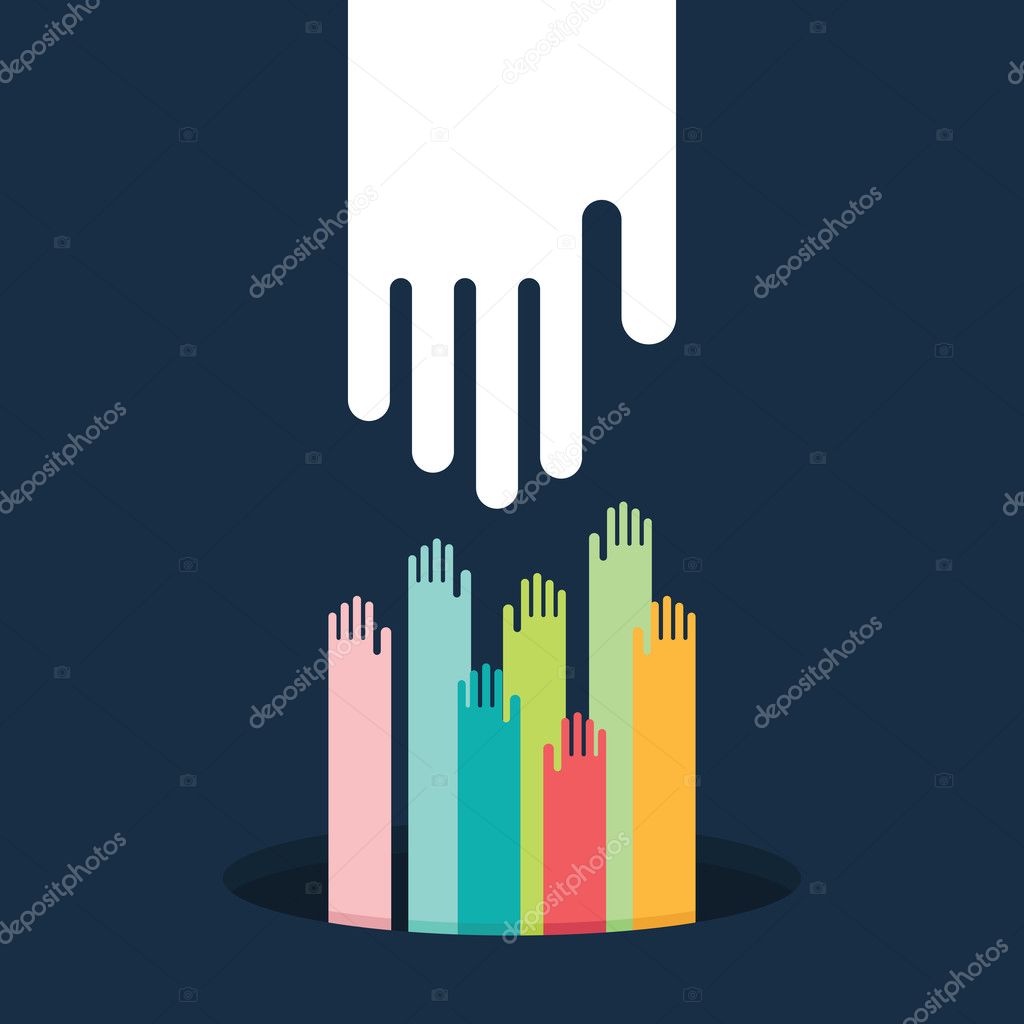 Pomocna dłoń — Grafika wektorowa © kibsri #36845241