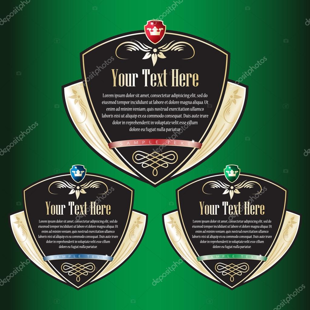 Set of black ornate labels. Stock Vector Image by ©Nelya_76 #17457109